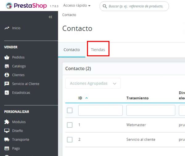 Cómo editar bloque de información de contacto en PrestaShop